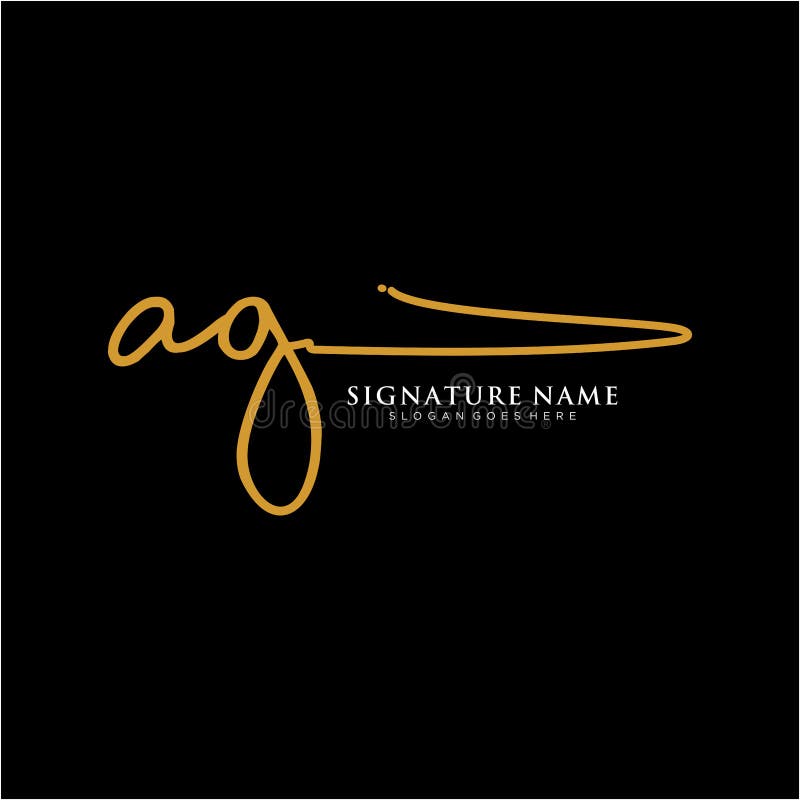 Letter AG Signature Logo Template Vector Stock Vector - Illustration of ...