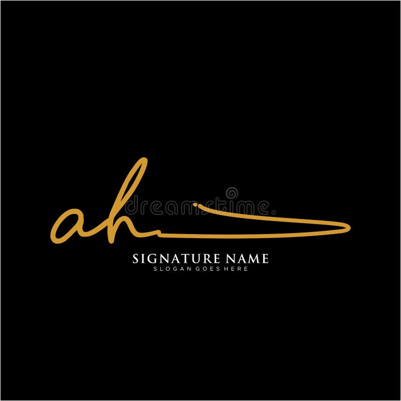 Letter AH Signature Logo Template Vector Stock Vector - Illustration of ...