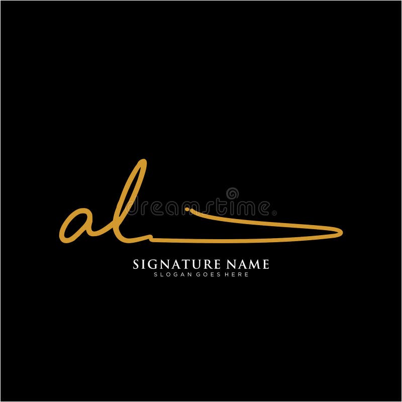 Letter AL Signature Logo Template Vector Stock Vector - Illustration of ...