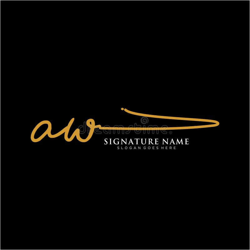 AW Signature Initial Logo Template Vector. Initial Signature Logo ...