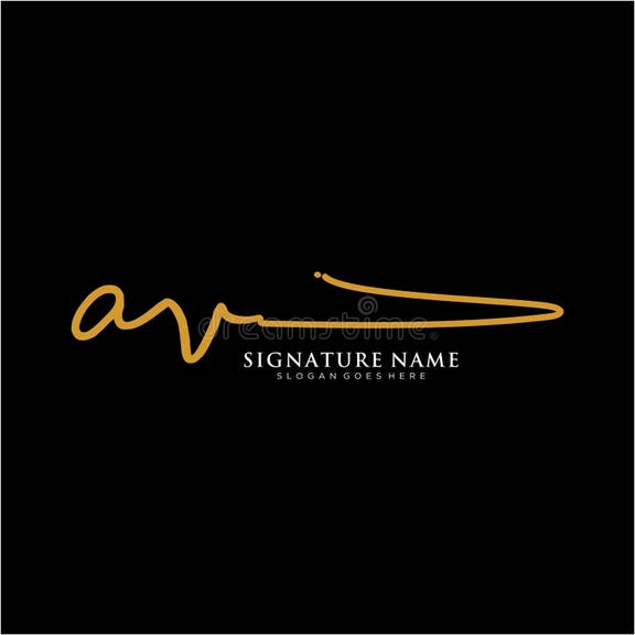 Letter AV Signature Logo Template Vector Stock Vector - Illustration of ...