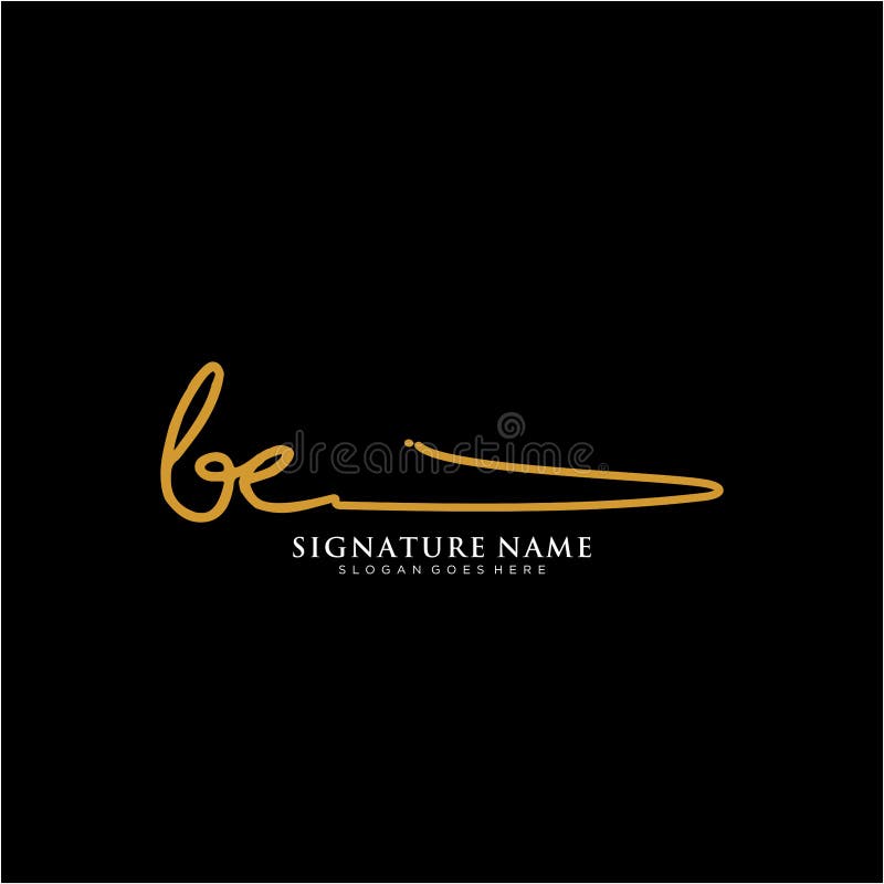 Letter BE Signature Logo Template Vector Stock Vector - Illustration of ...