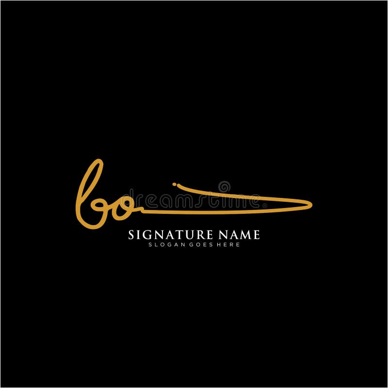 Letter BO Signature Logo Template Vector Stock Vector - Illustration of ...