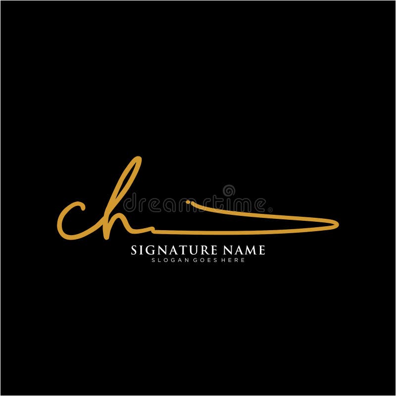 Letter CH Signature Logo Template Vector Stock Vector - Illustration of ...
