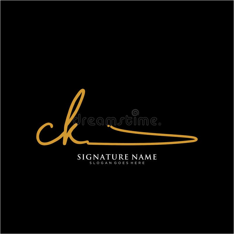 Letter CK Signature Logo Template Vector Stock Vector - Illustration of ...