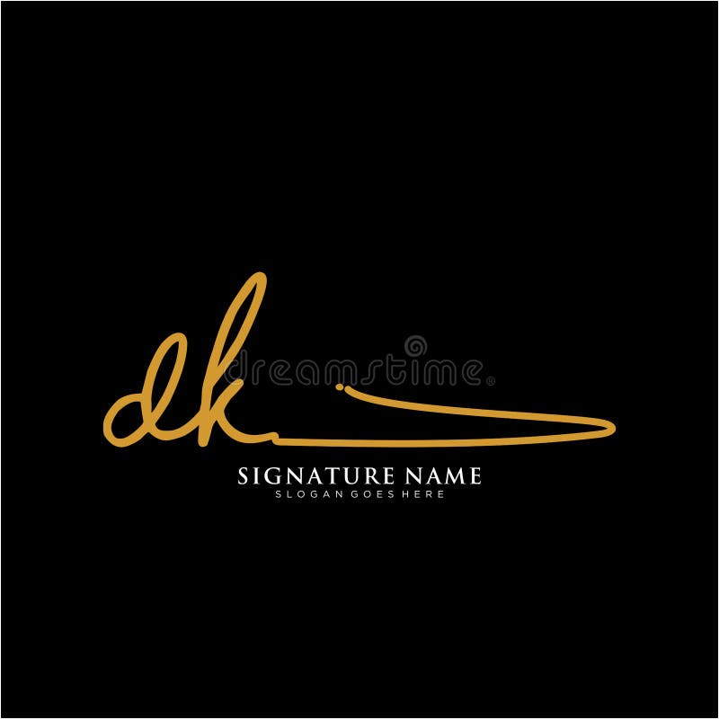Letter DK Signature Logo Template Vector Stock Illustration ...