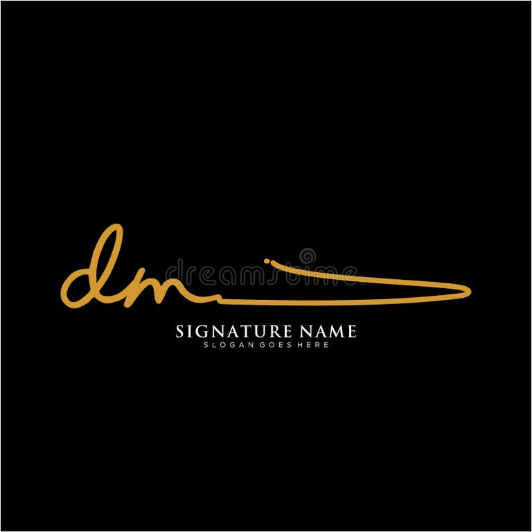 Letter DM Signature Logo Template Vector Stock Illustration ...