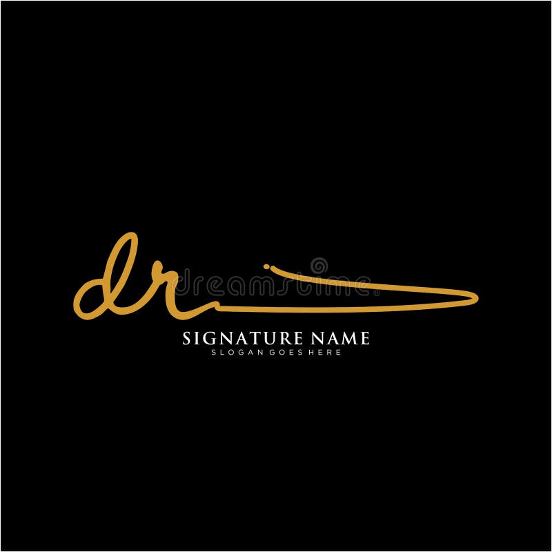 Letter DR Signature Logo Template Vector Stock Illustration ...