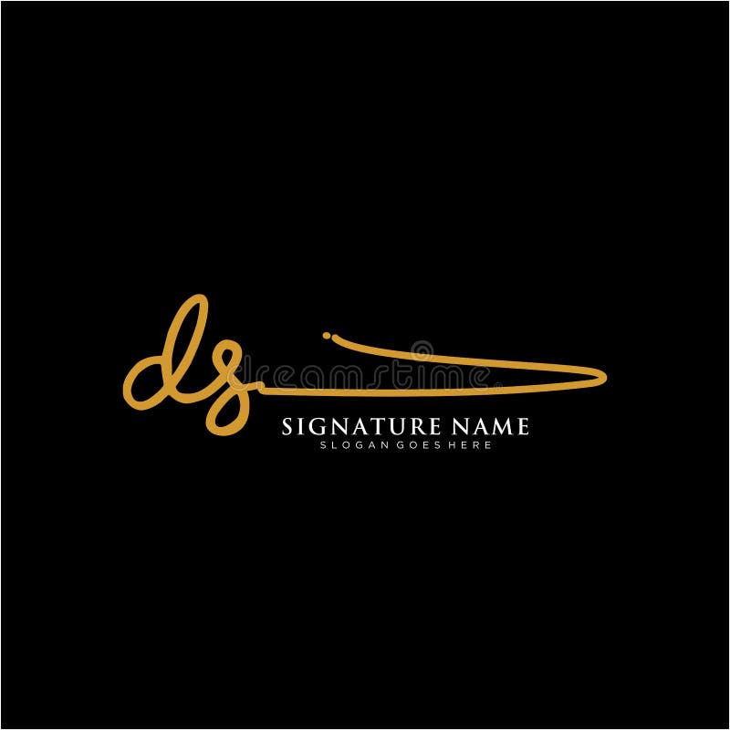 Letter DS Signature Logo Template Vector Stock Illustration ...