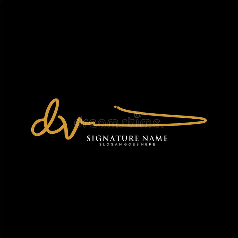 Letter DV Signature Logo Template Vector Stock Illustration ...