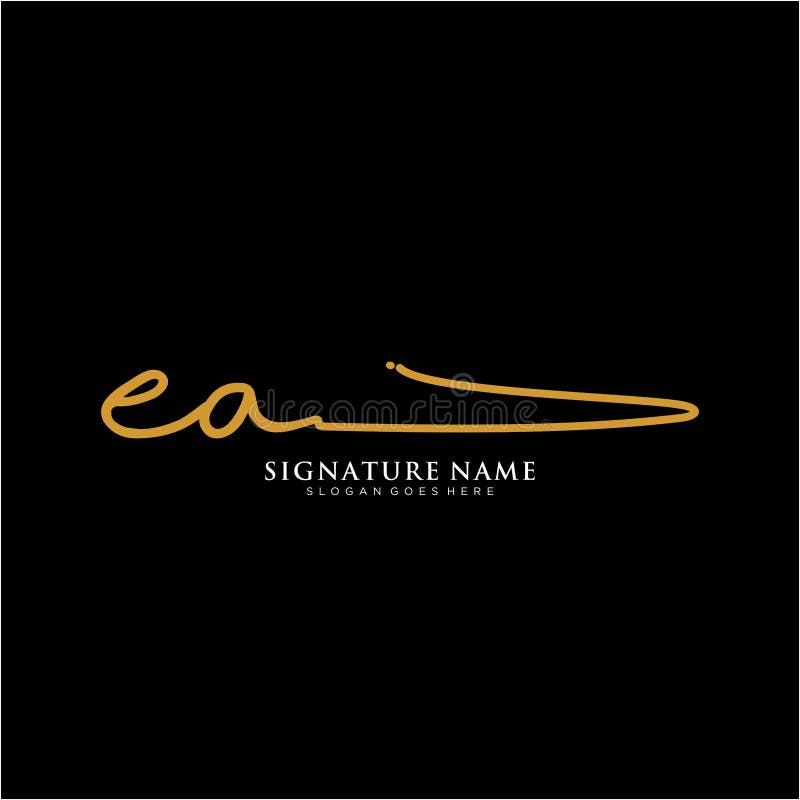 Letter EA Signature Logo Template Vector Stock Vector - Illustration of ...