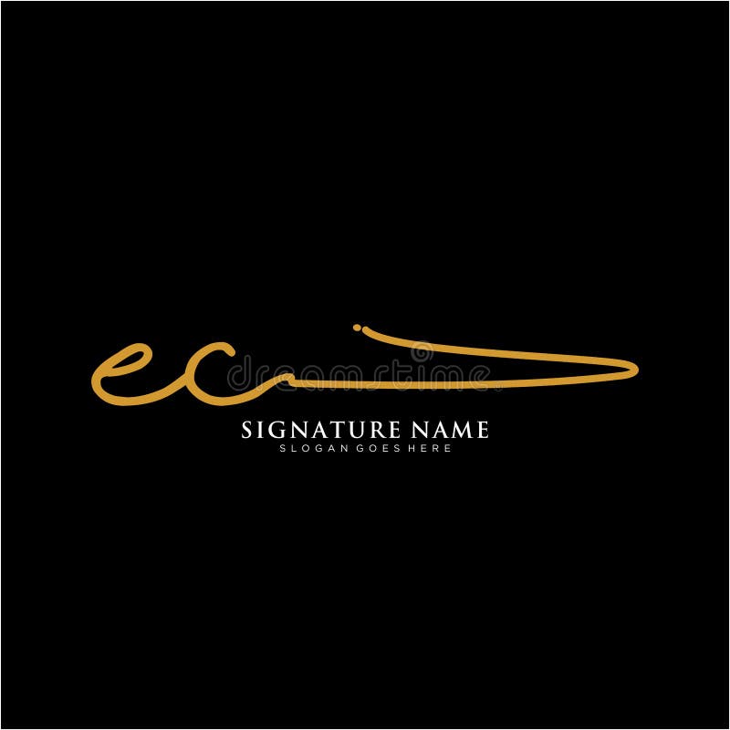 Letter EC Signature Logo Template Vector Stock Vector - Illustration of ...