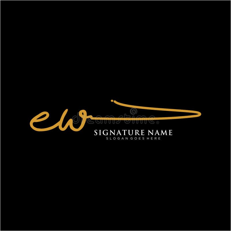 Letter EW Signature Logo Template Vector Stock Vector - Illustration of ...