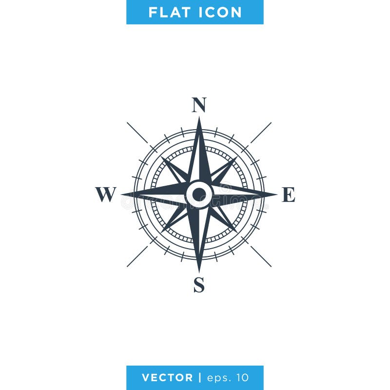 Compass Wind Rose Icon Vector Logo Design Template. Vintage Style Stock ...
