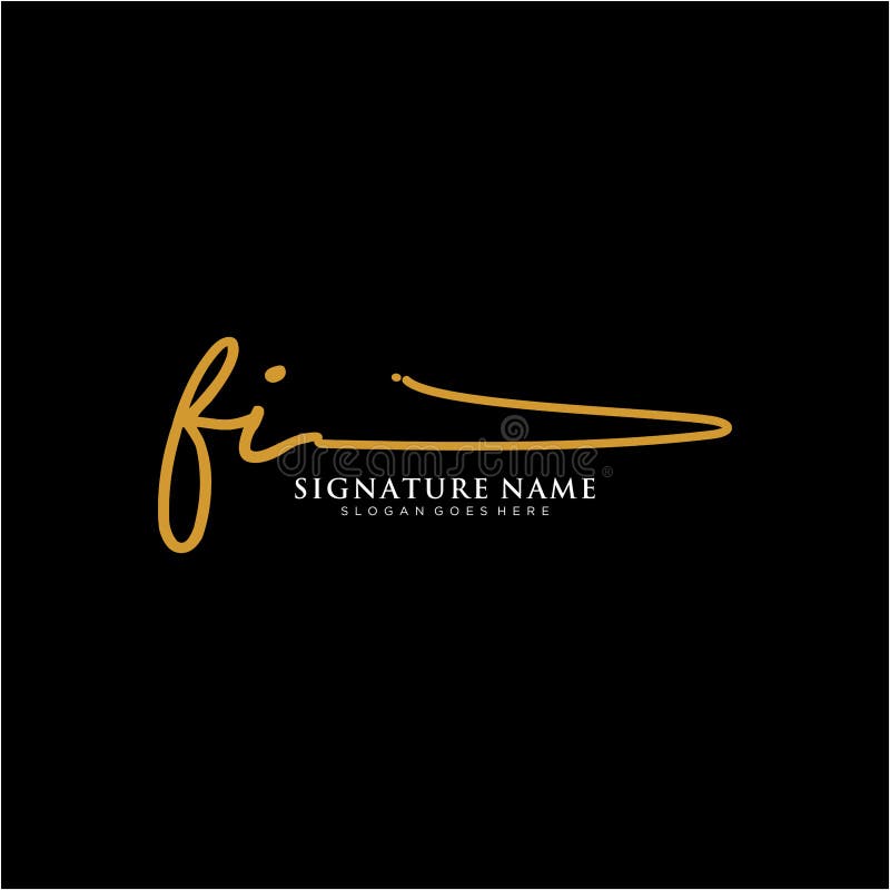 Letter FI Signature Logo Template Vector Stock Vector - Illustration of ...