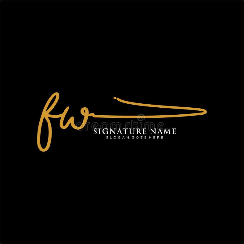 Letter FW Signature Logo Template Vector Stock Vector - Illustration of ...
