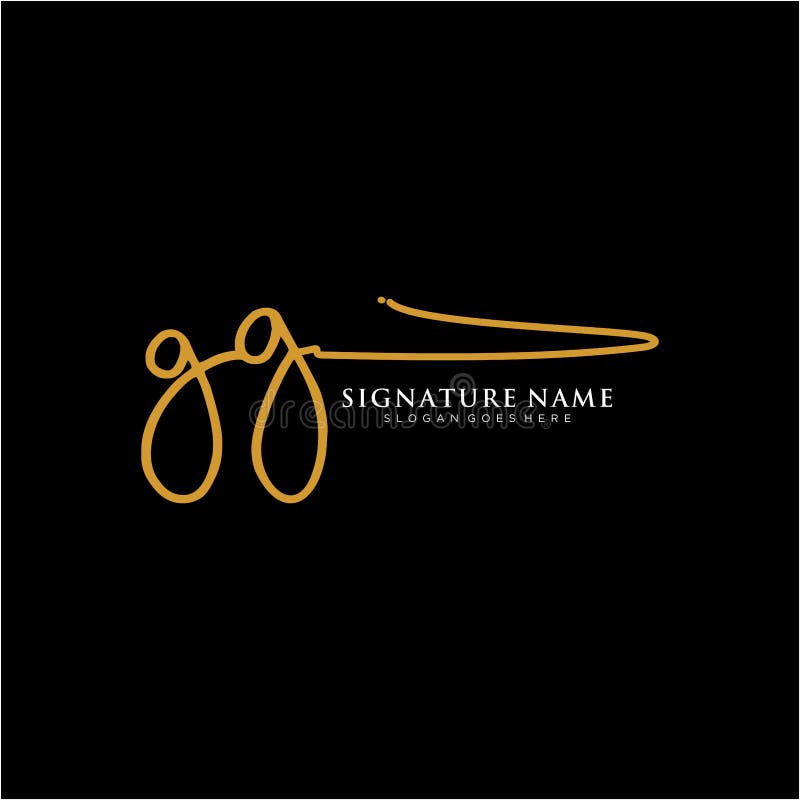 Letter GG Signature Logo Template Vector Stock Vector - Illustration of ...