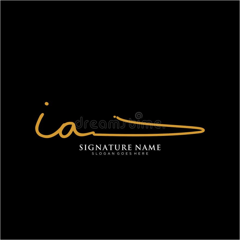 Letter IA Signature Logo Template Vector Stock Vector - Illustration of ...