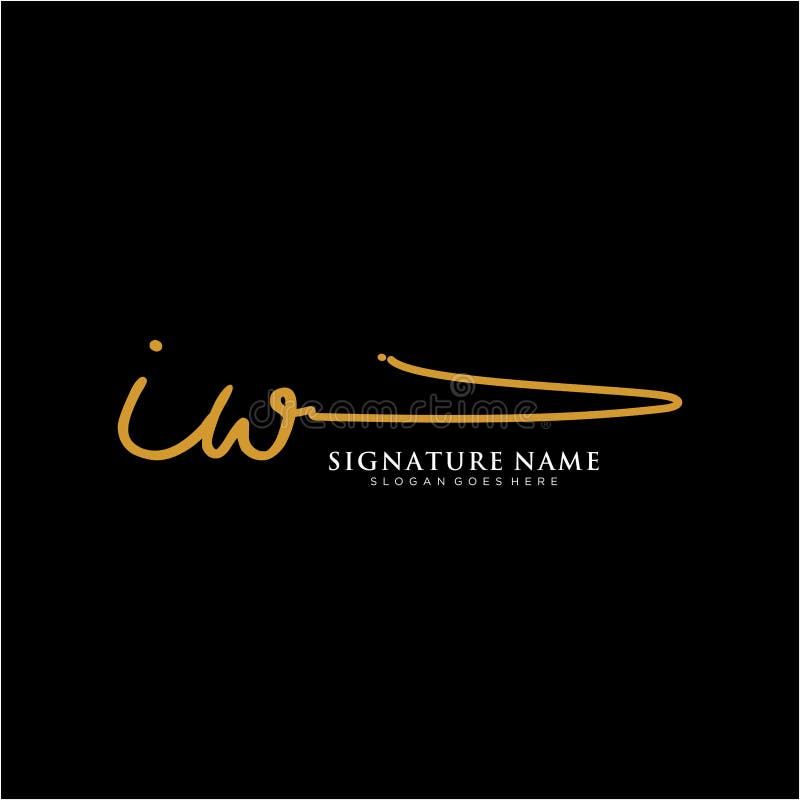 Letter IW Signature Logo Template Vector Stock Vector - Illustration of ...