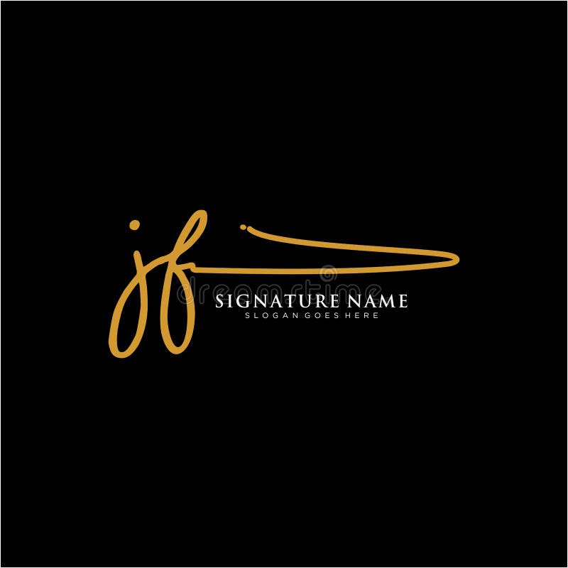 JF Initial Handwriting Logo Template Vector. Stock Vector ...
