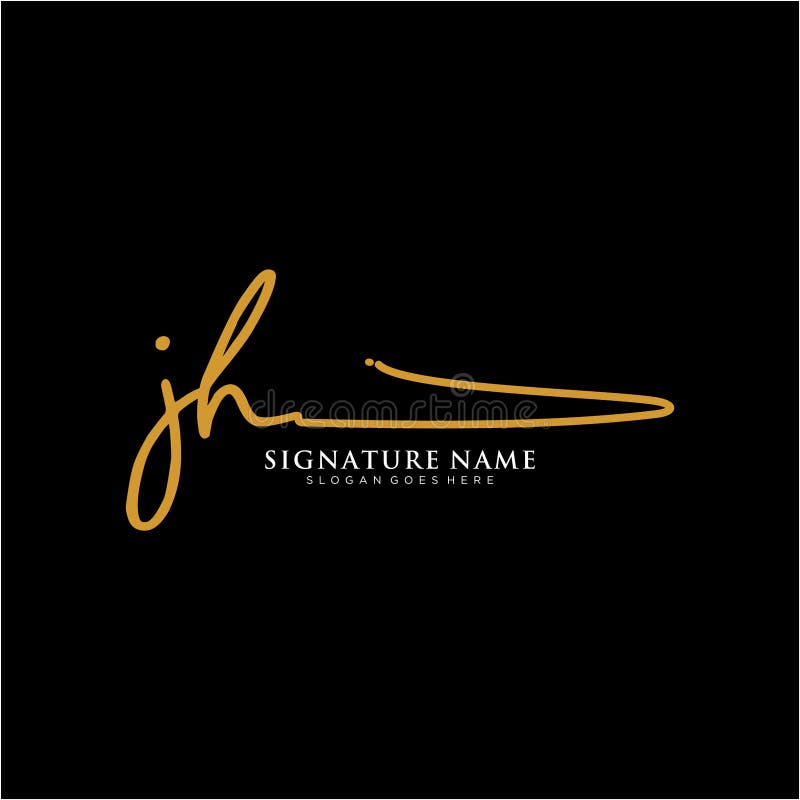 Letter JH Signature Logo Template Vector Stock Vector - Illustration of ...