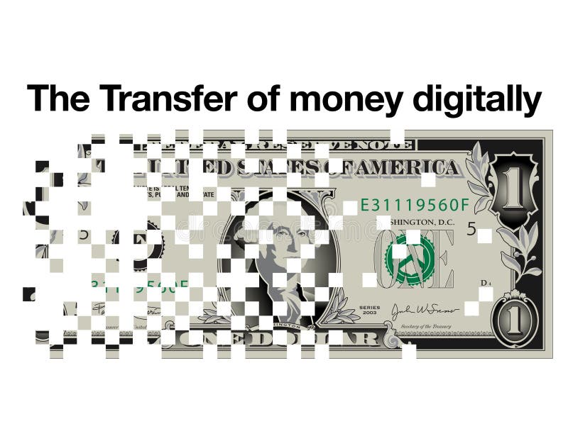 The Transfer of Money Digitally Online Banking Stock Vector ...