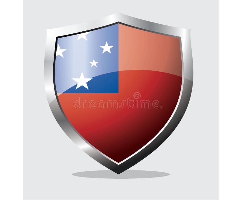 Shield Icon Vector Illustration of Samoa Country Flag Stock Vector ...