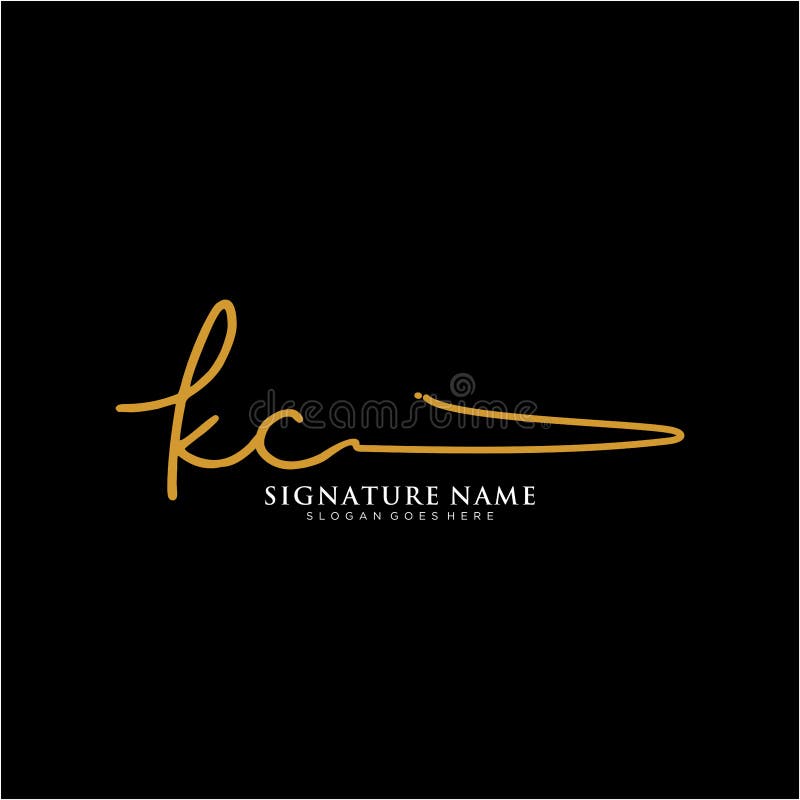 Letter KC Signature Logo Template Vector Stock Illustration ...