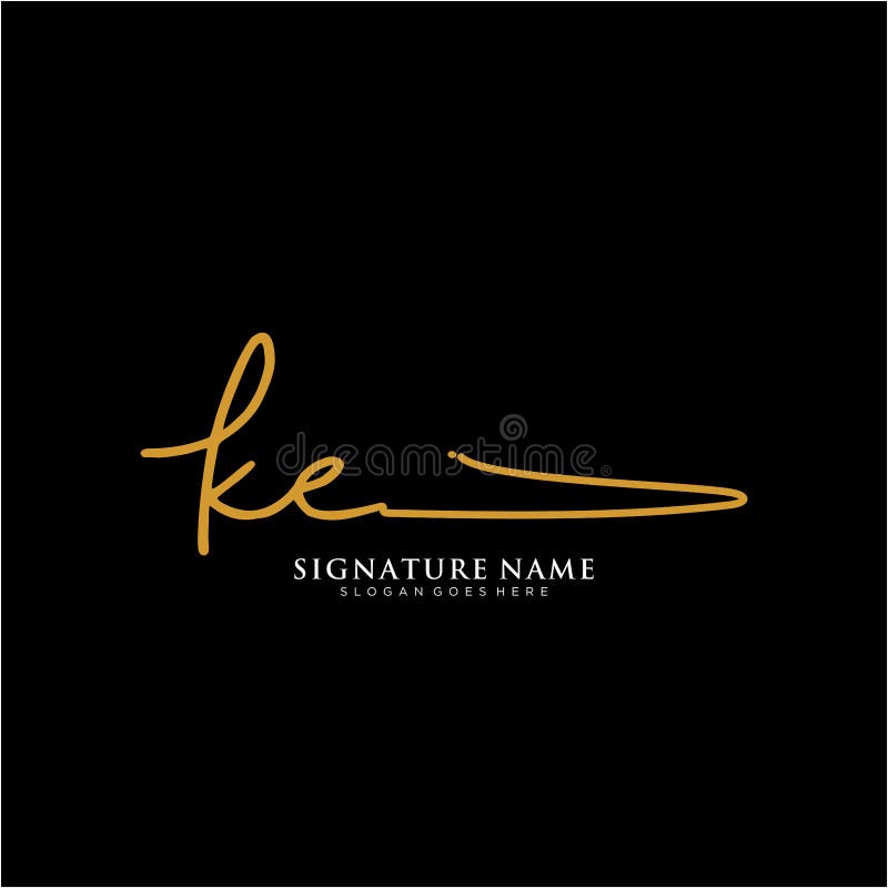 Letter KE Signature Logo Template Vector Stock Illustration ...