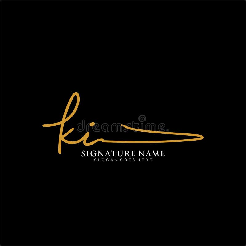 Letter KI Signature Logo Template Vector Stock Illustration ...