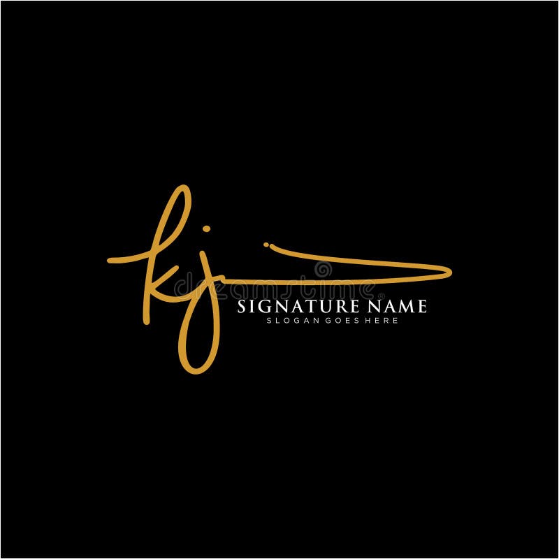 Letter KJ Signature Logo Template Vector Stock Illustration ...