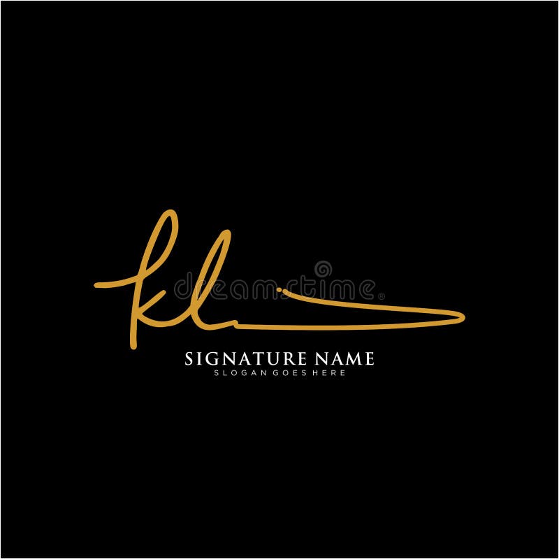 Letter KL Signature Logo Template Vector Stock Illustration ...