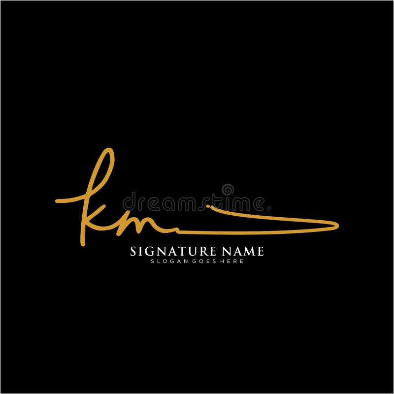 Letter KM Signature Logo Template Vector Stock Illustration ...