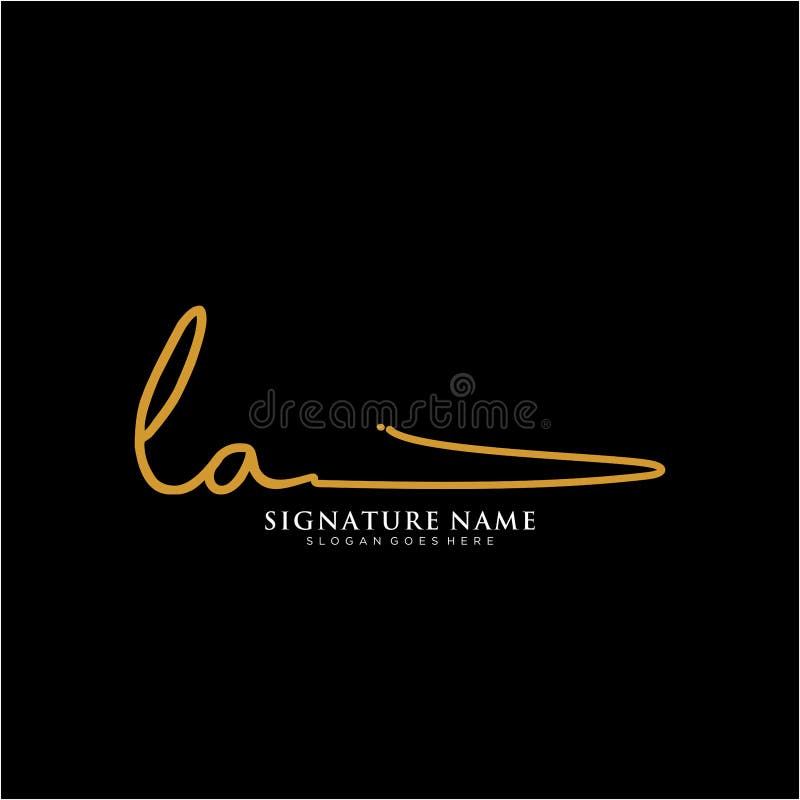 Letter LA Signature Logo Template Vector Stock Vector - Illustration of ...