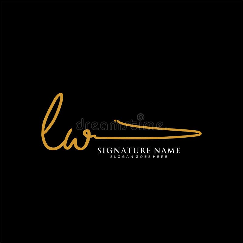 Letter LW Signature Logo Template Vector Stock Vector - Illustration of ...