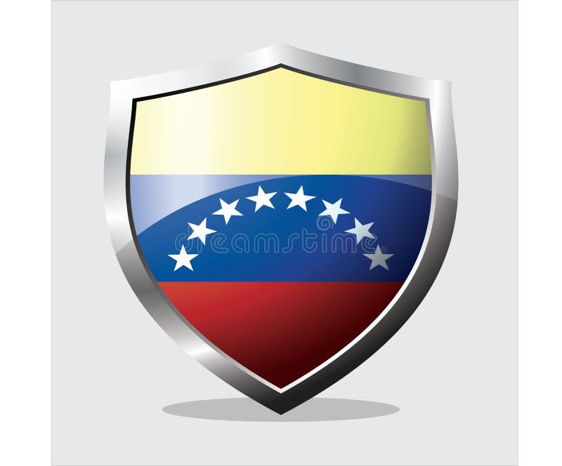 Shield Icon Vector Illustration of the Flag of Country of Venezuela ...
