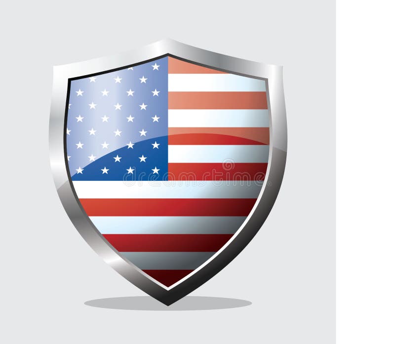 Shield Icon Vector Illustration of a United States Country Flag Stock ...