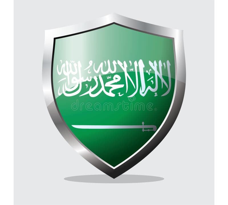 Shield Icon Vector Illustration of Saudi Arabian Country Flag Stock ...