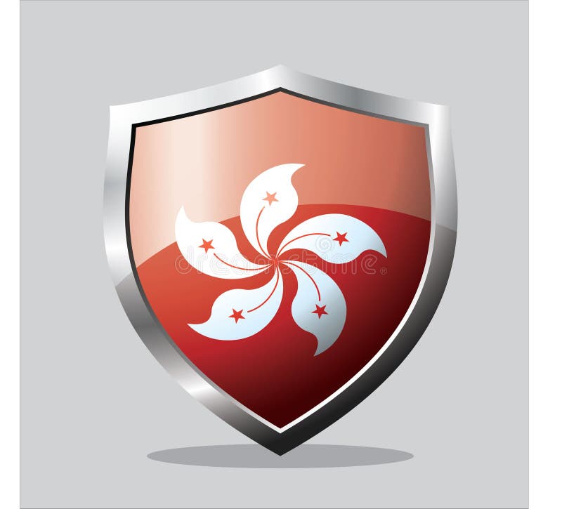 Shield Icon Vector Illustration of Hong Kong Country Flag Stock Vector ...