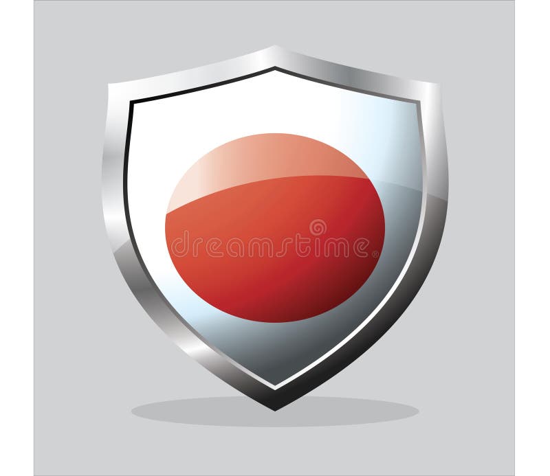 Shield Icon Vector Illustration of Japanese Country Flag Stock Vector ...