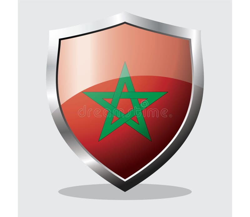Shield Icon Vector Illustration of Morocco Country Flag Stock Vector ...