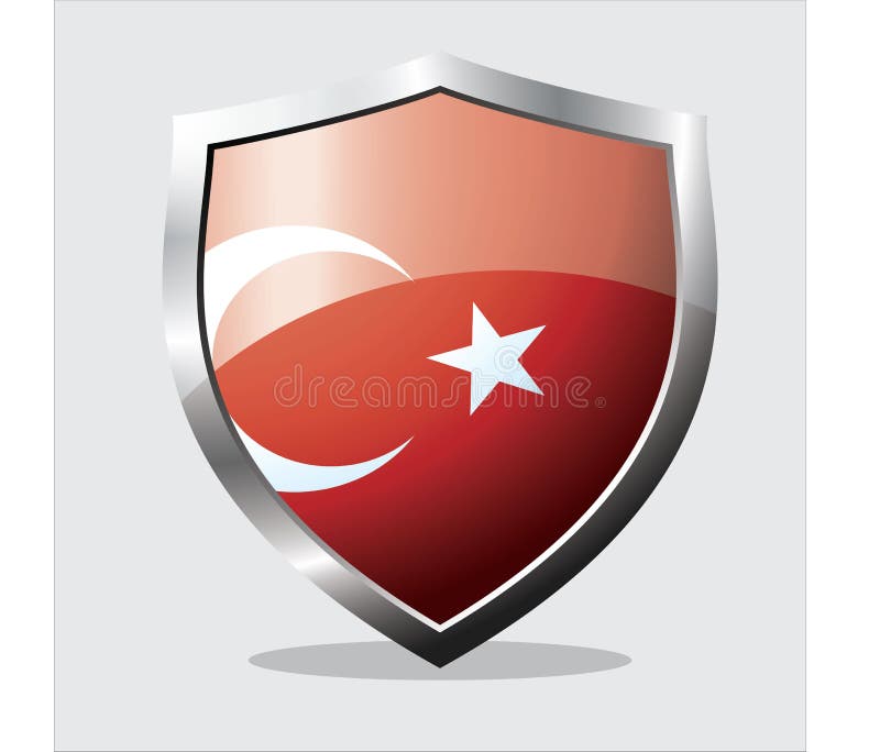 Shield Icon Vector Illustration of Turkish Country Flag Stock Vector ...
