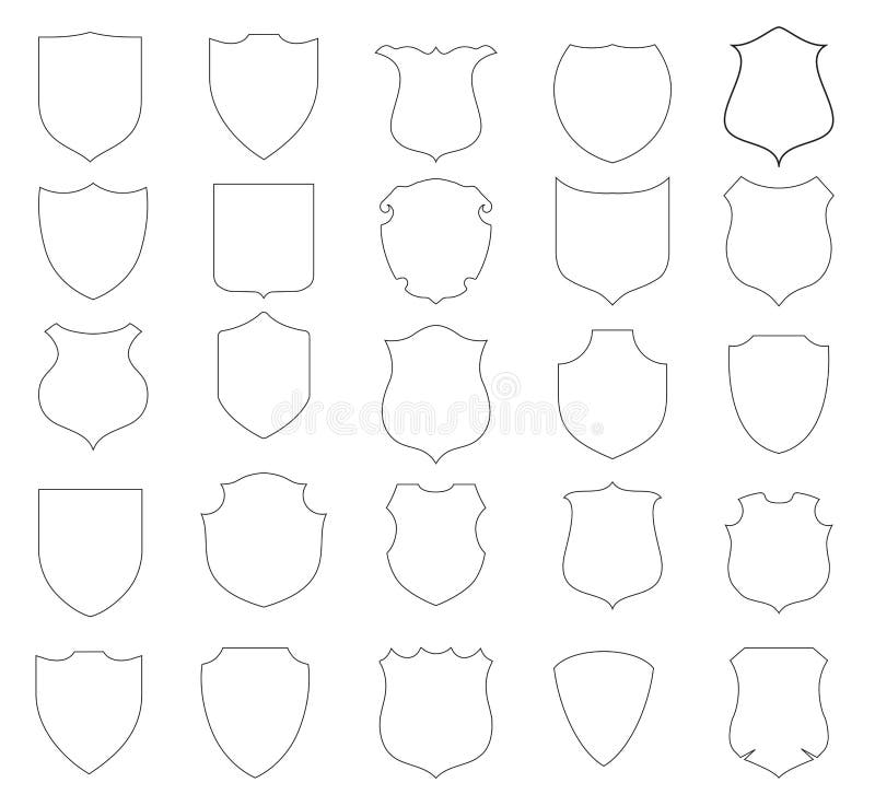 Shield Shapes Line Designs Vector Stock Vector - Illustration of power ...