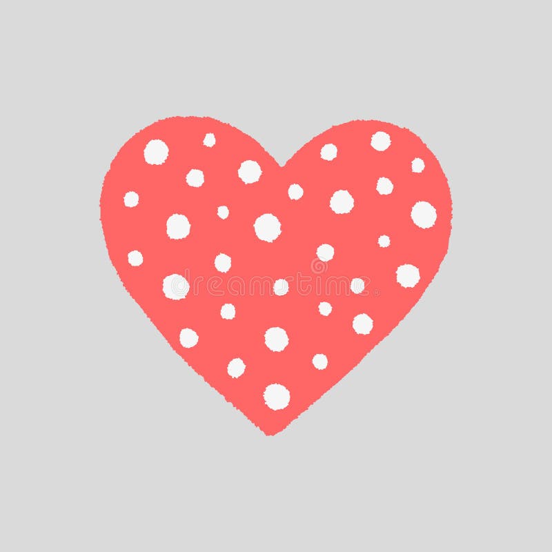 Hand Drawn Heart with Dots. Stock Vector - Illustration of hand, drawn ...
