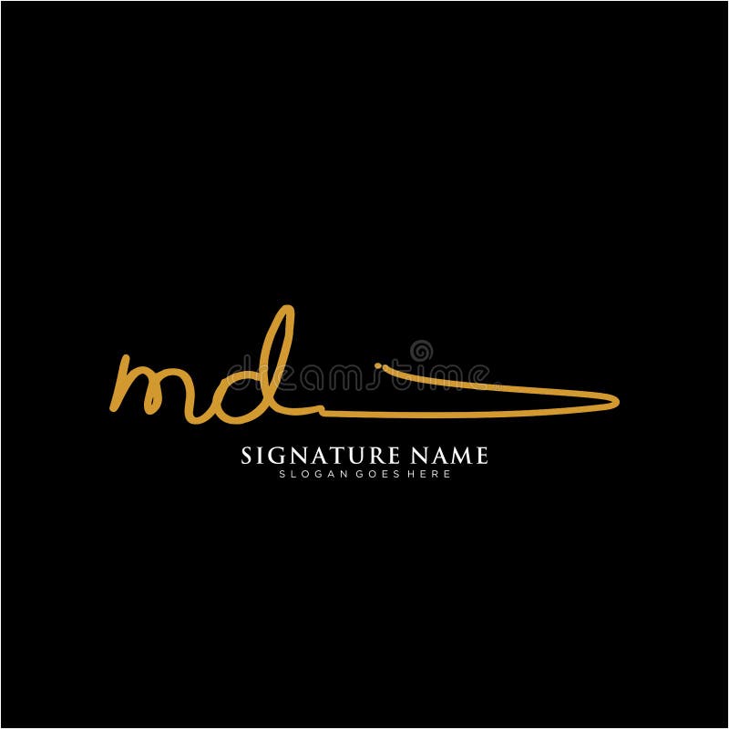 Letter MD Signature Logo Template Vector Stock Vector - Illustration of ...