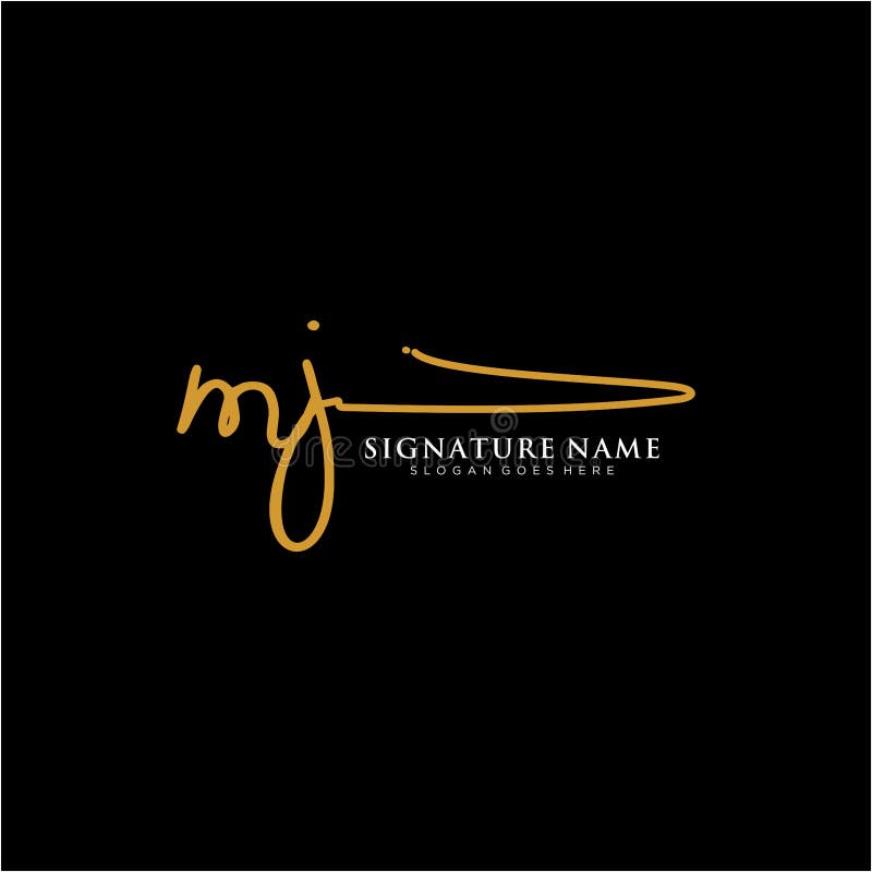 Letter MJ Signature Logo Template Vector Stock Vector - Illustration of ...