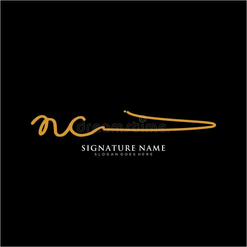 Letter NC Signature Logo Template Vector Stock Vector - Illustration of ...