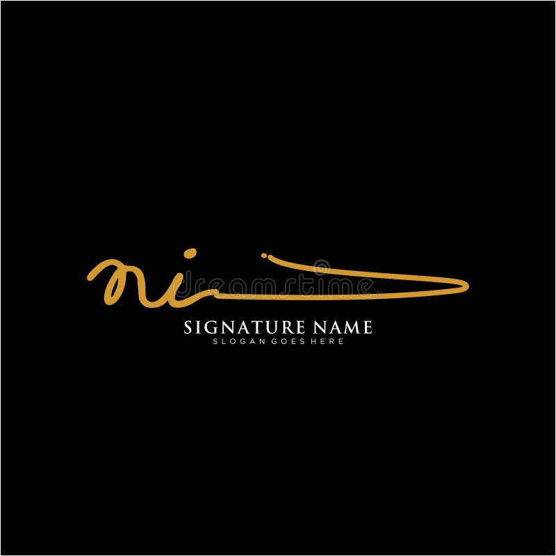 Letter NI Signature Logo Template Vector Stock Vector - Illustration of ...