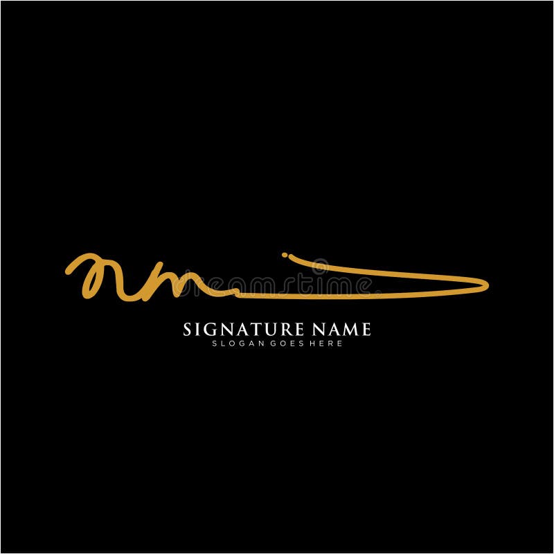 Letter NM Signature Logo Template Vector Stock Vector - Illustration of ...
