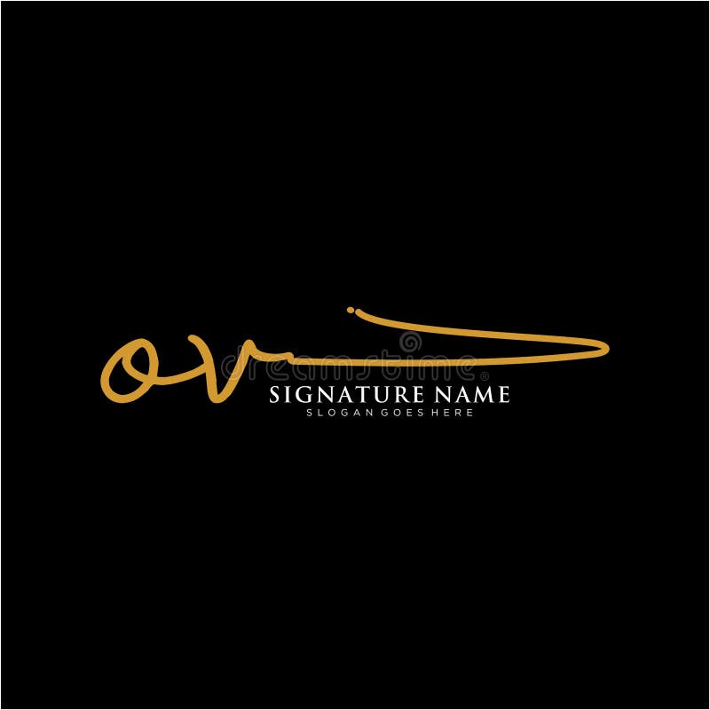 OV Signature Initial Logo Template Vector. Initial Signature Logo ...